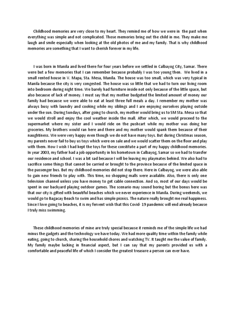 Nostalgic Reflections on Childhood Memories of Family, Friends, and ...