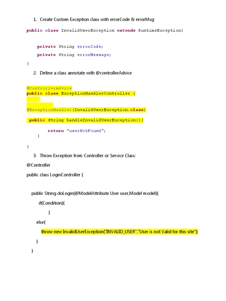 ExceptionHandling in Spring | PDF