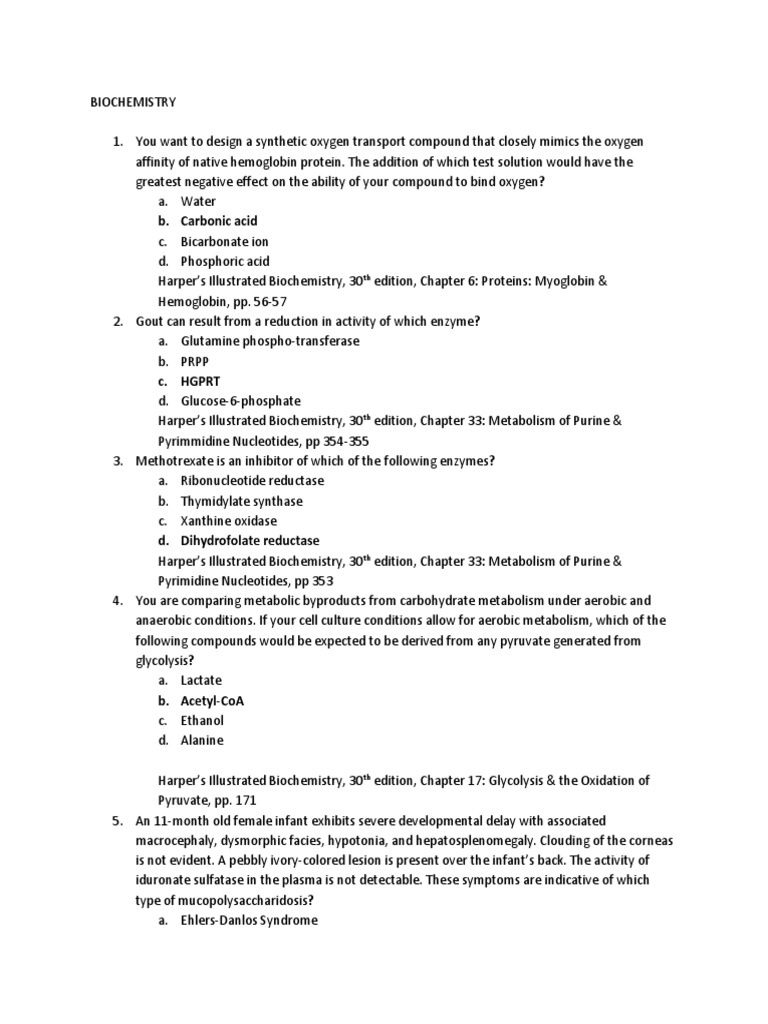 PLE 2019 - Biochem Questions and Answer Key | PDF | Biochemistry ...