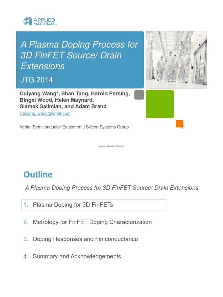 Plasma Doping for 3D FinFETs | PDF | Doping (Semiconductor) | Sputtering
