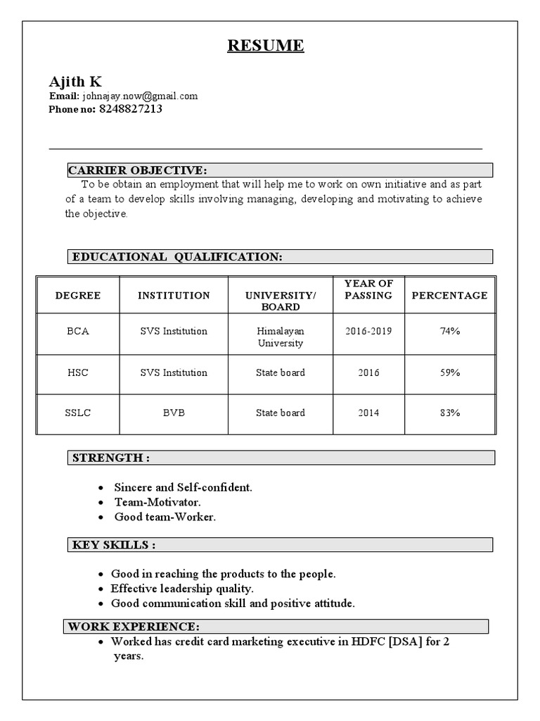 Ajith Resume 2 | PDF