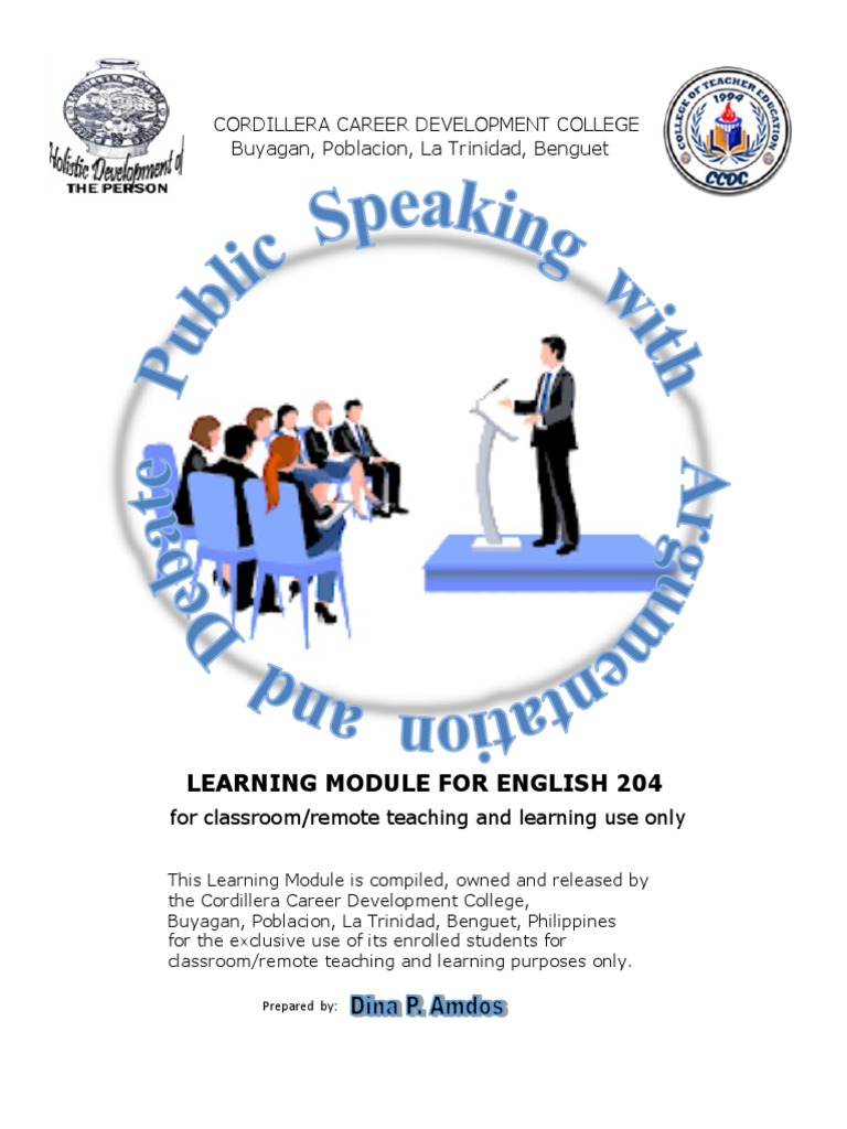 Public Speaking Module | PDF | Nonverbal Communication | Communication