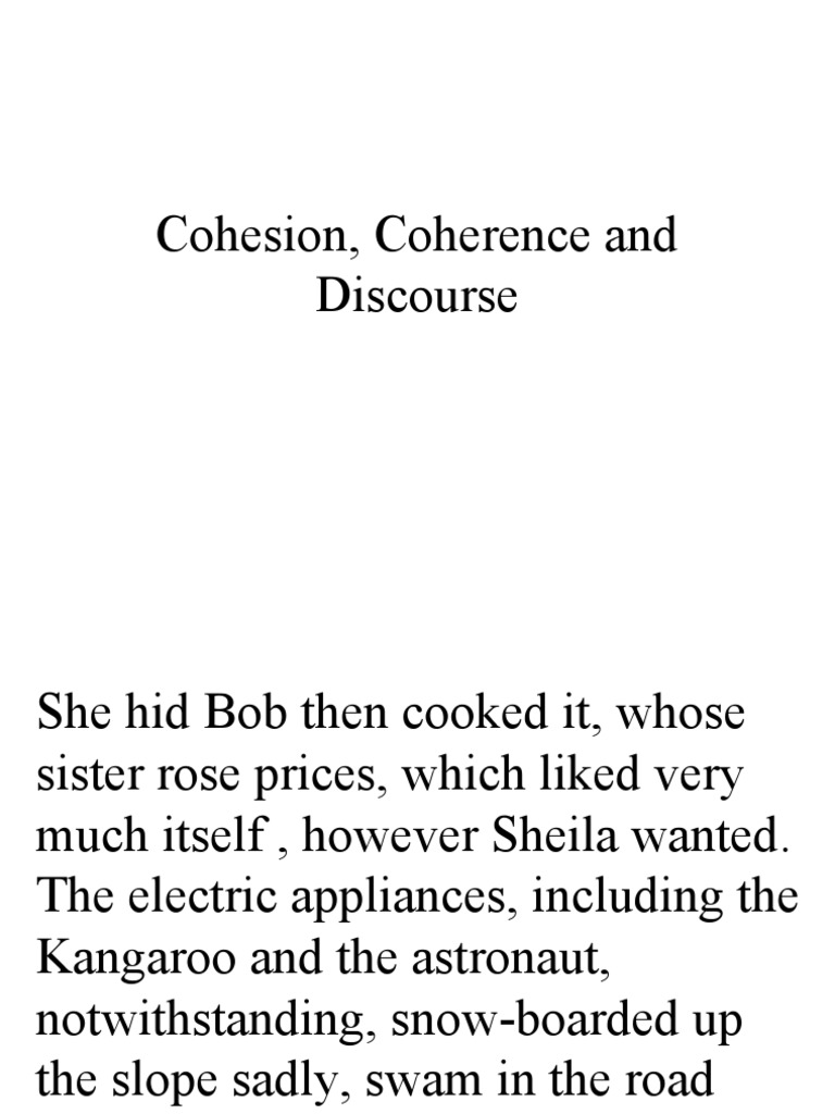 Discourse and Cohesion | PDF | Semiotics | Human Communication