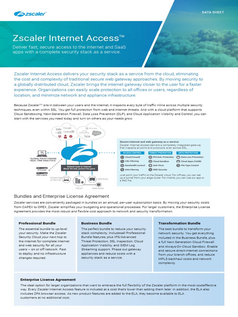 Zscaler Internet Access Ela PDF | PDF | Cloud Computing | Security Engineering