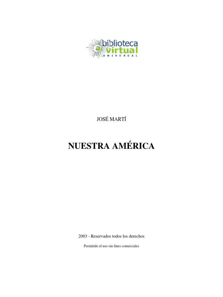 Nuestra América: José Martí | PDF
