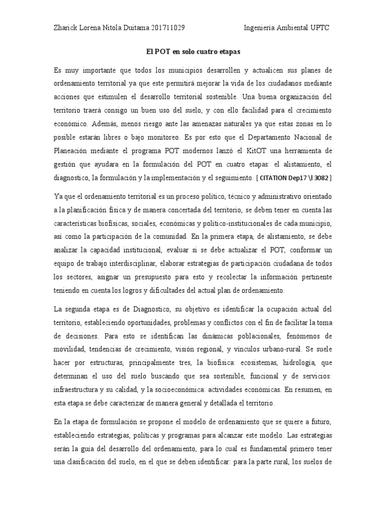 Etapas Elaboración POT | PDF | Planificación | Economias