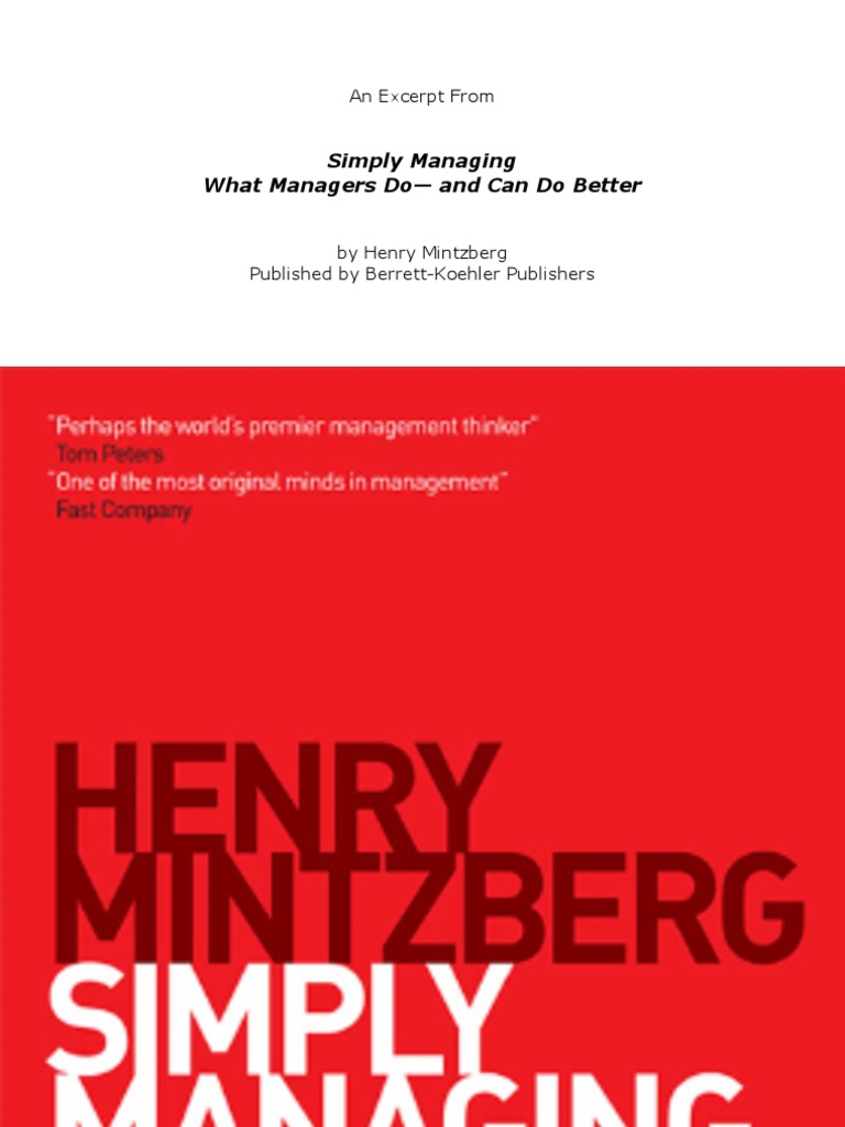 Simply Managing What Managers Do - and Can Do Better: An Excerpt From ...