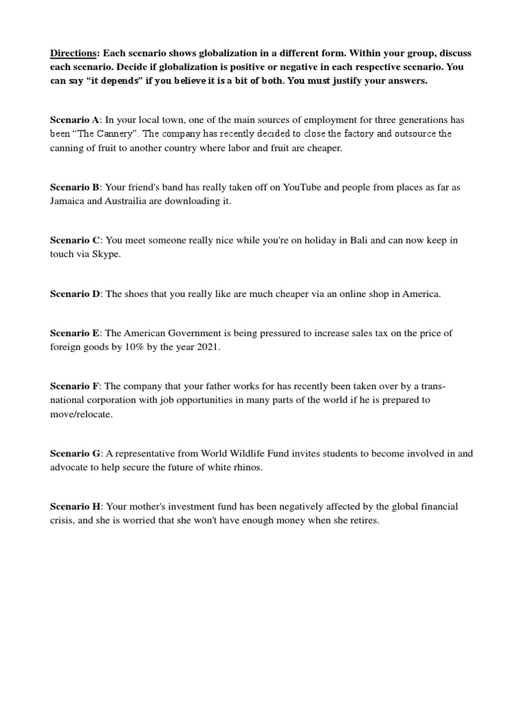 Globalization Discussion | PDF