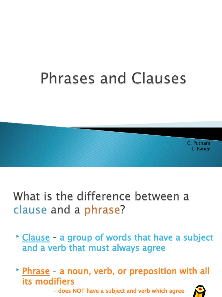 Phrases and Clauses | PDF | Verb | Noun