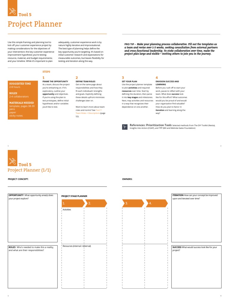 Tool5 Project Planner | PDF | Customer Experience | Learning