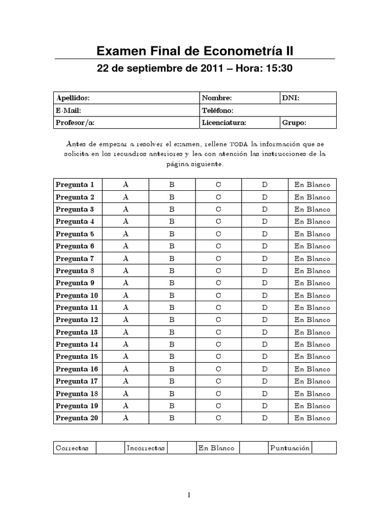 Examen Econometria 3 | PDF | Mínimos cuadrados ordinarios | Matemáticas Aplicadas