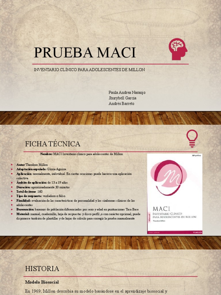 Ficha Técnica del Test MACI para Adolescentes | PDF | Trastorno mental ...