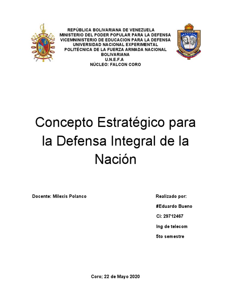 Concepto Estrategico de Defensa Integral | PDF | Nación | Estado (política)