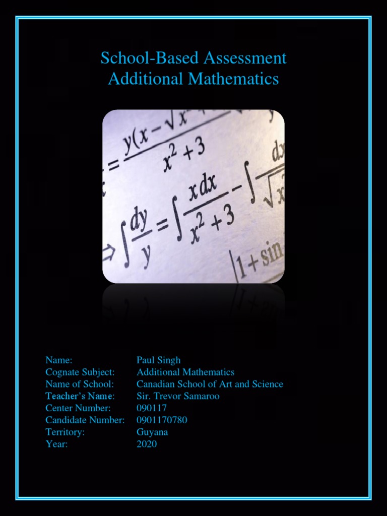 CSEC Additional Mathematics SBA | PDF | Velocity | Mathematical ...