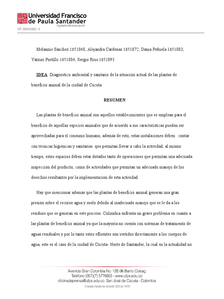 Proyecto - Metodologia | PDF | Matadero | Residuos