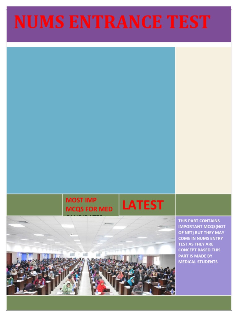 NUMS Entrance Test MOST Important MCQs | PDF | Cell Membrane ...