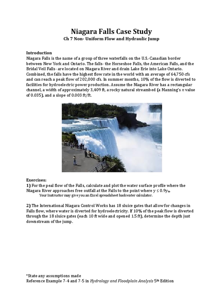 Niagara Falls Flow Rate Analysis | PDF