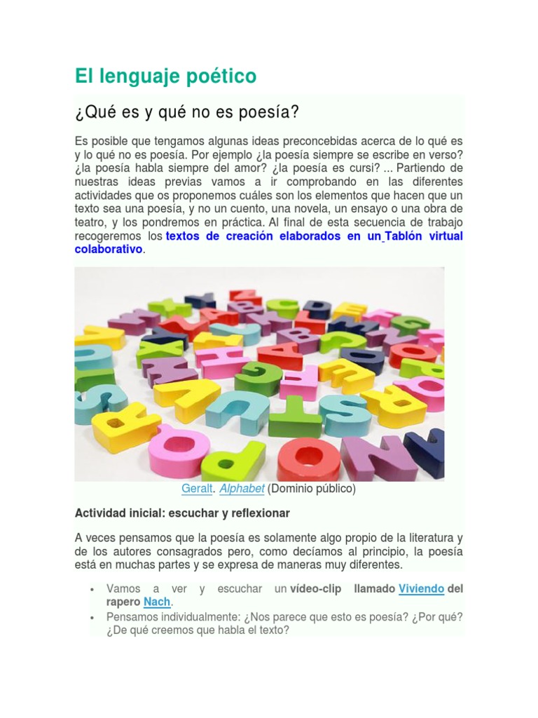 El Lenguaje Poético | PDF