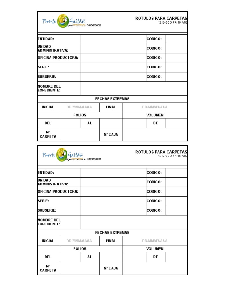 1212-GDO-FR-16 V02 Rotulo Carpeta | PDF | Informática | Informática y ...