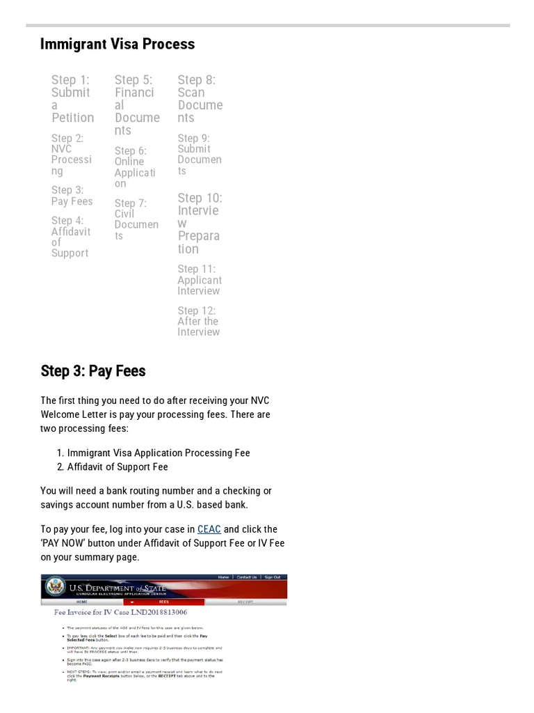 Immigrant Visa Process: Step 1: Submit A Petition Step 5: Financi Al ...