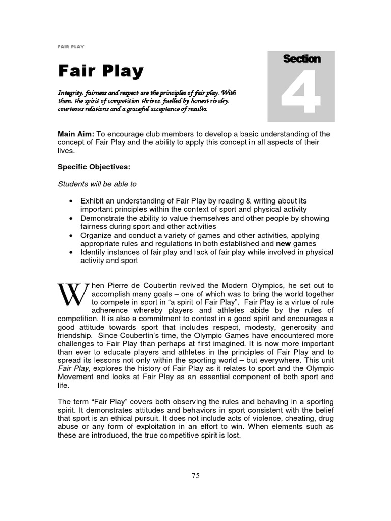 4 FairPlay | PDF | Sports | Olympic Games