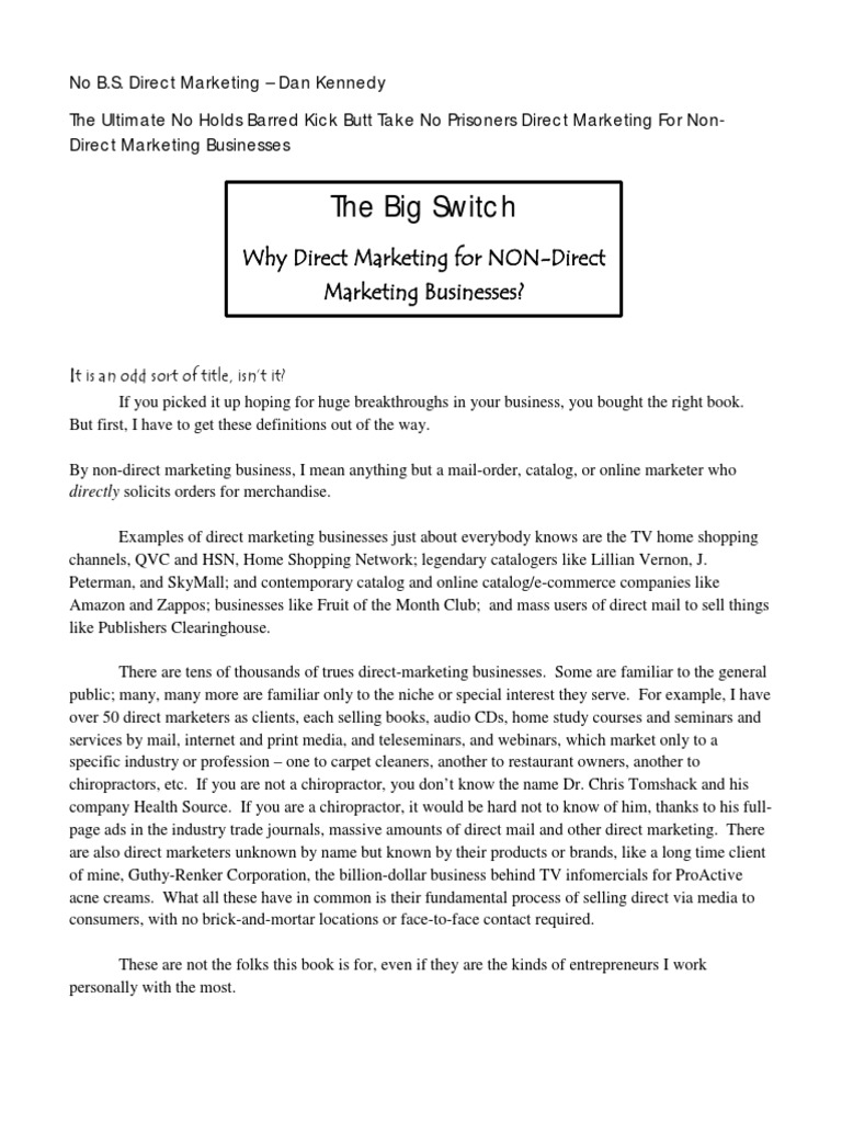 Chapter One 10 Laws Of Direct Marketing Pdf Direct Marketing