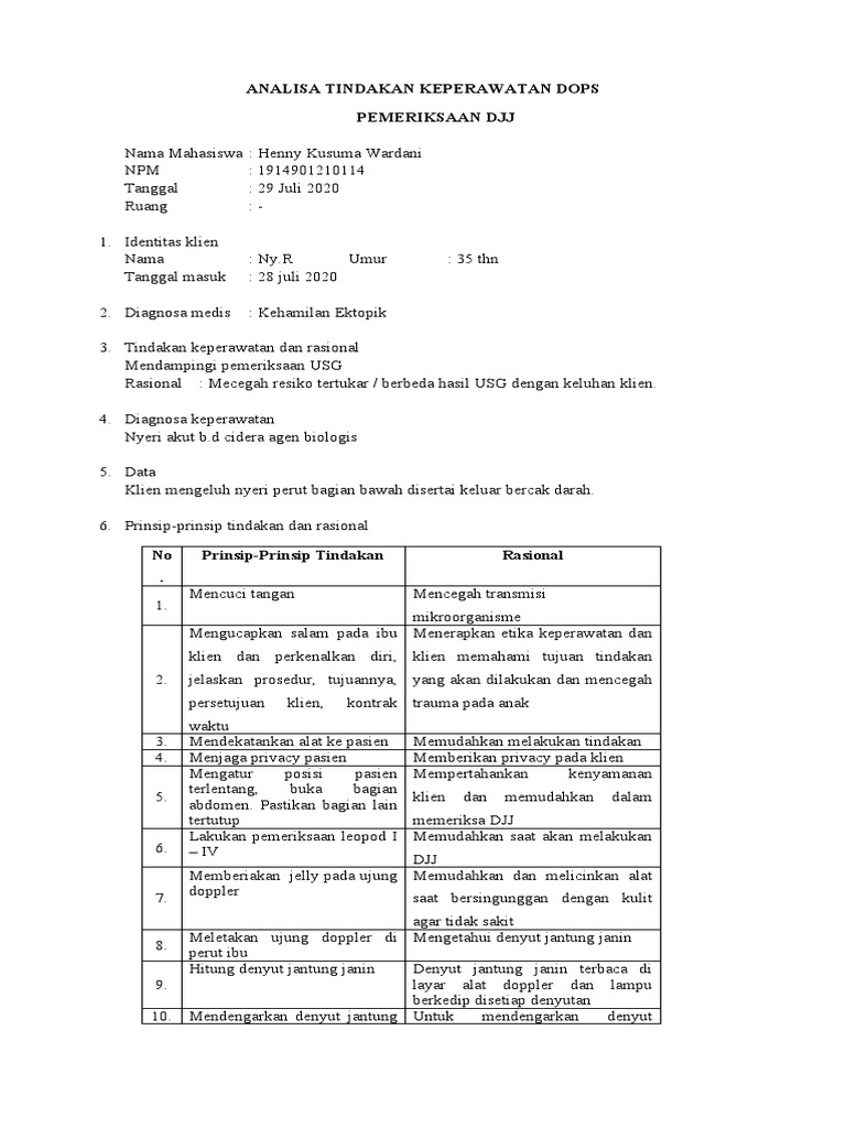 Dops Pemeriksaan DJJ | PDF
