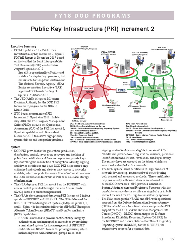 Public Key Infrastructure (PKI) Increment 2: Fy18 Dod Programs | PDF ...