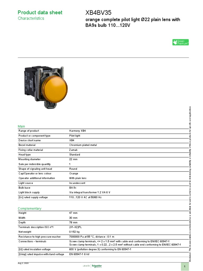 Harmony XB4 - XB4BV35 | PDF | Mains Electricity | International ...