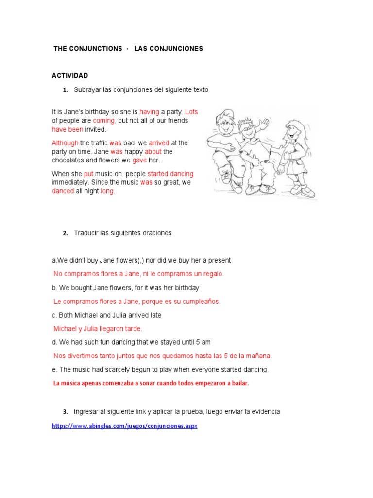 The Conjunctions - Las Conjunciones | PDF