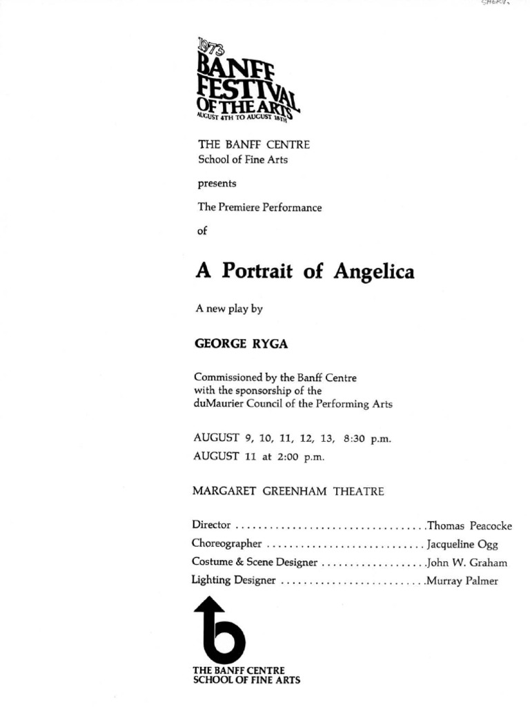1973 Drama - A Portrait of Angelica Gina Kaufer | PDF