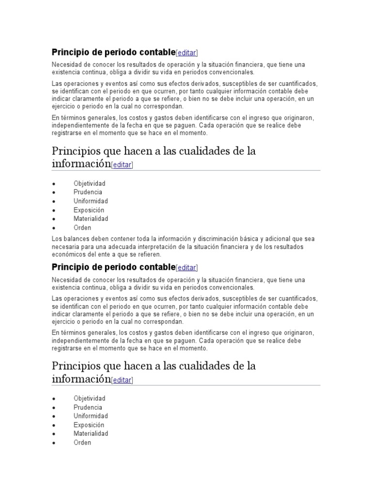 Principio de Periodo Contable | PDF | Contabilidad | Economias