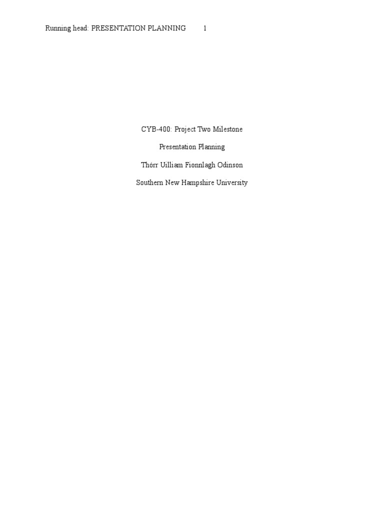 CYB 400 Project Two Milestone Presentation Planning Thorr Odinson | PDF ...