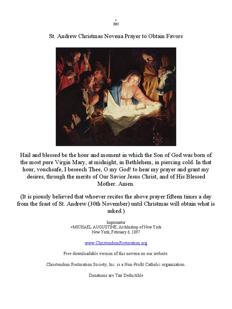 St. Andrew Christmas Novena | PDF