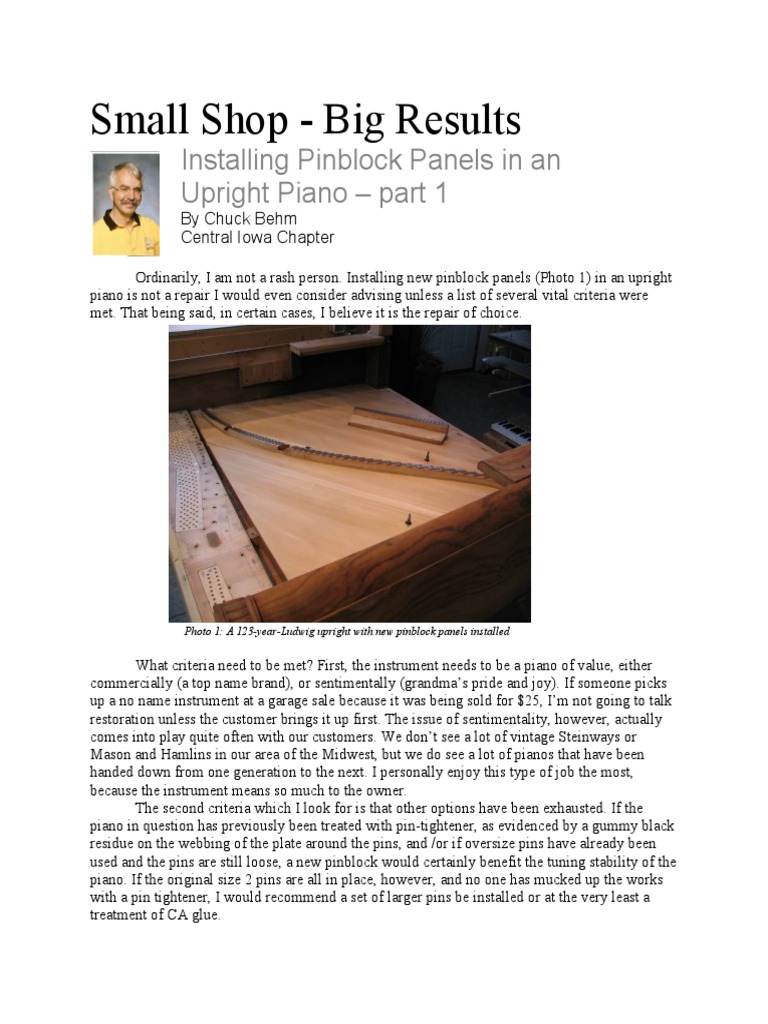 Installing Pinblock Panels | Piano
