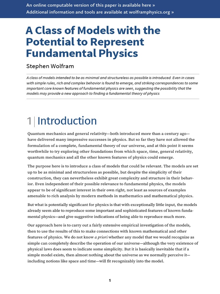 Wolfram Models For Physics PDF | PDF | Vertex (Graph Theory) | Physics