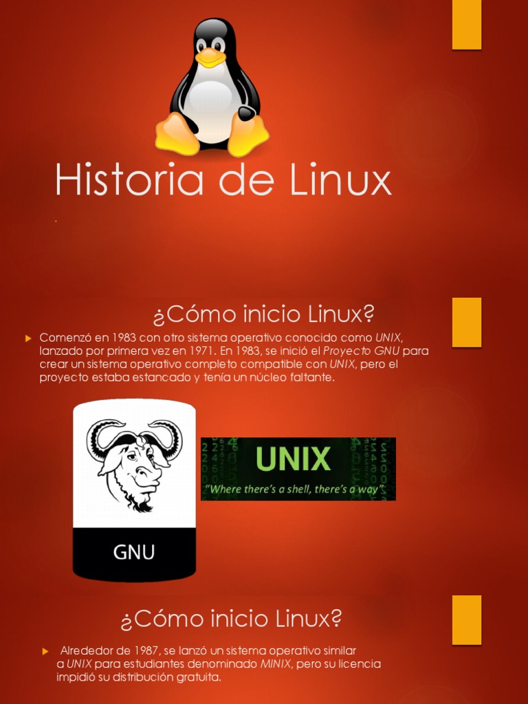 Historia De Linux Pdf Distribución De Linux Unix