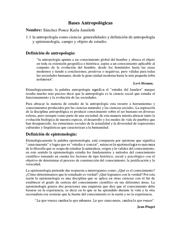 Bases Antropológicas | PDF | Antropología | Etnografía