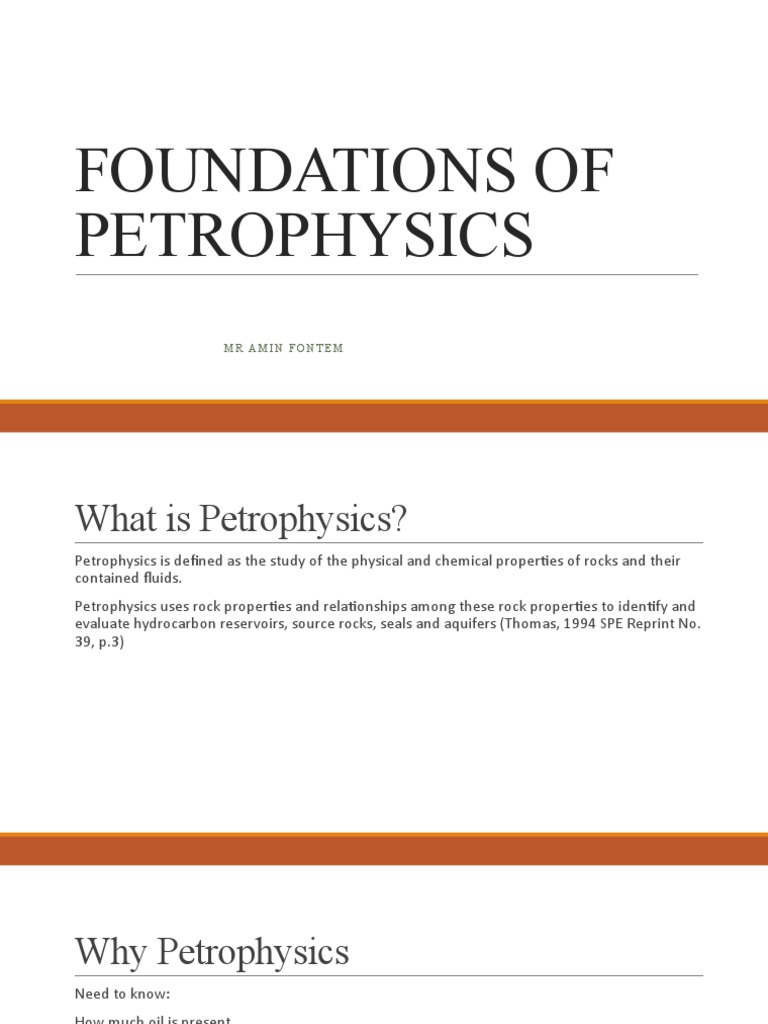 FOUNDATIONS OF PETROPHYSICS Lecture 1 | PDF | Permeability (Earth ...