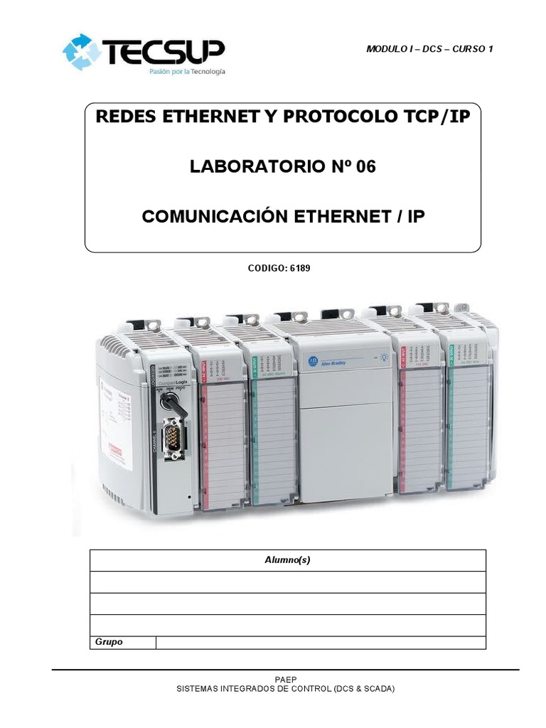 2019 - Laboratorio-06-DCS-Redes Ethernet TCPIP - Comunicacion Ethernet IP | PDF | Scada ...