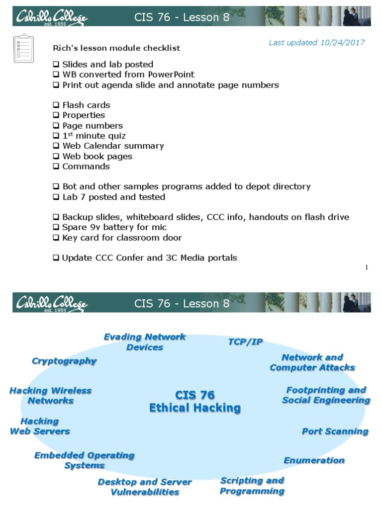 CIS 76 - Lesson 8: Rich's Lesson Module Checklist | PDF | Ruby ...