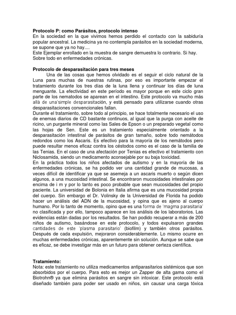 Protocolo P - Desparasitación Andreas Kalcker | PDF | Cloro | Sustancias químicas