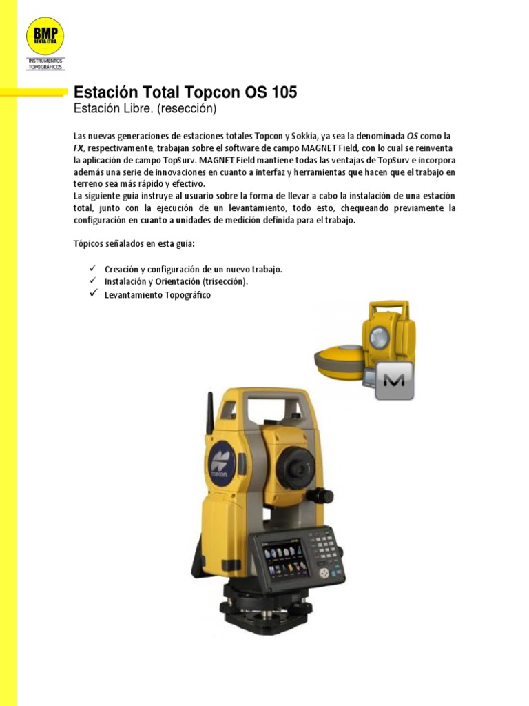 Guía de Uso Estación Total Topcon OS 105 | PDF | Software | Informática