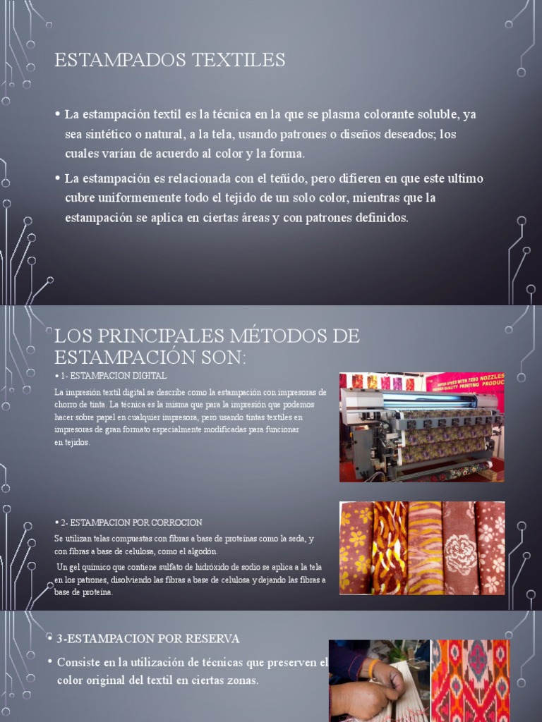 Técnicas de Estampado Textil | PDF | Textiles | Impresora (Computación)