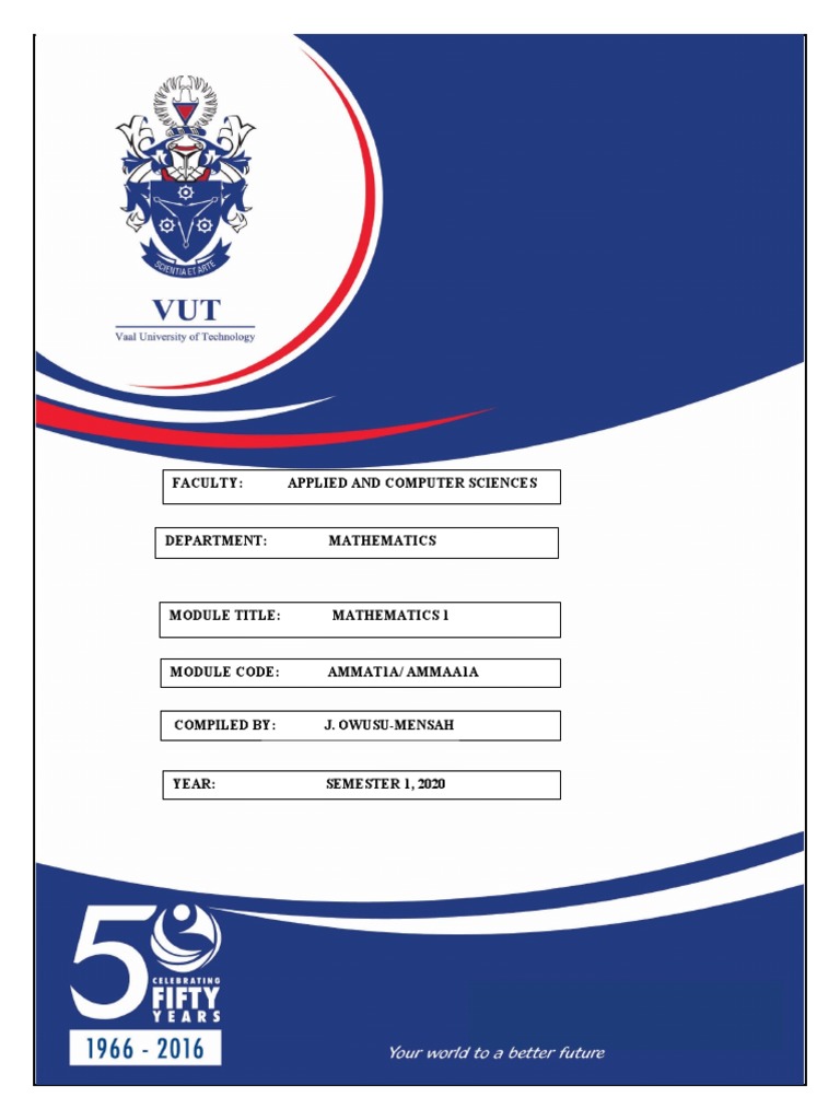 Mathematics 1 Module Overview for VUT | PDF | Derivative | Function ...