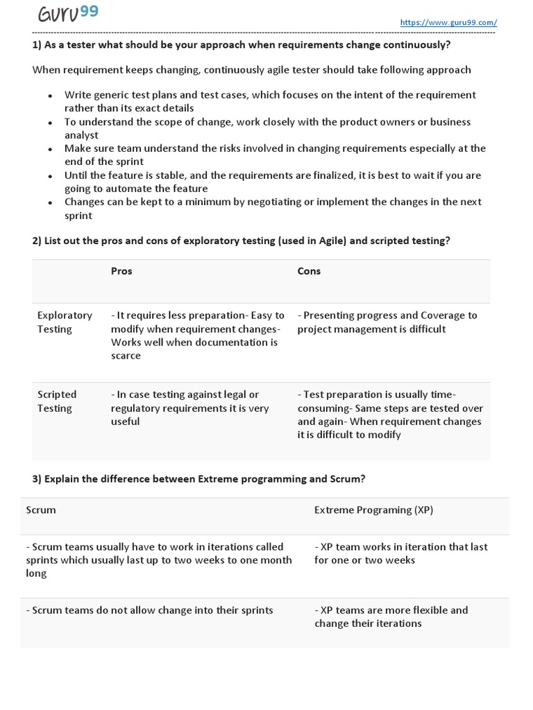 Agile Testing Interview Questions Pdf Agile Software Development Scrum Software Development