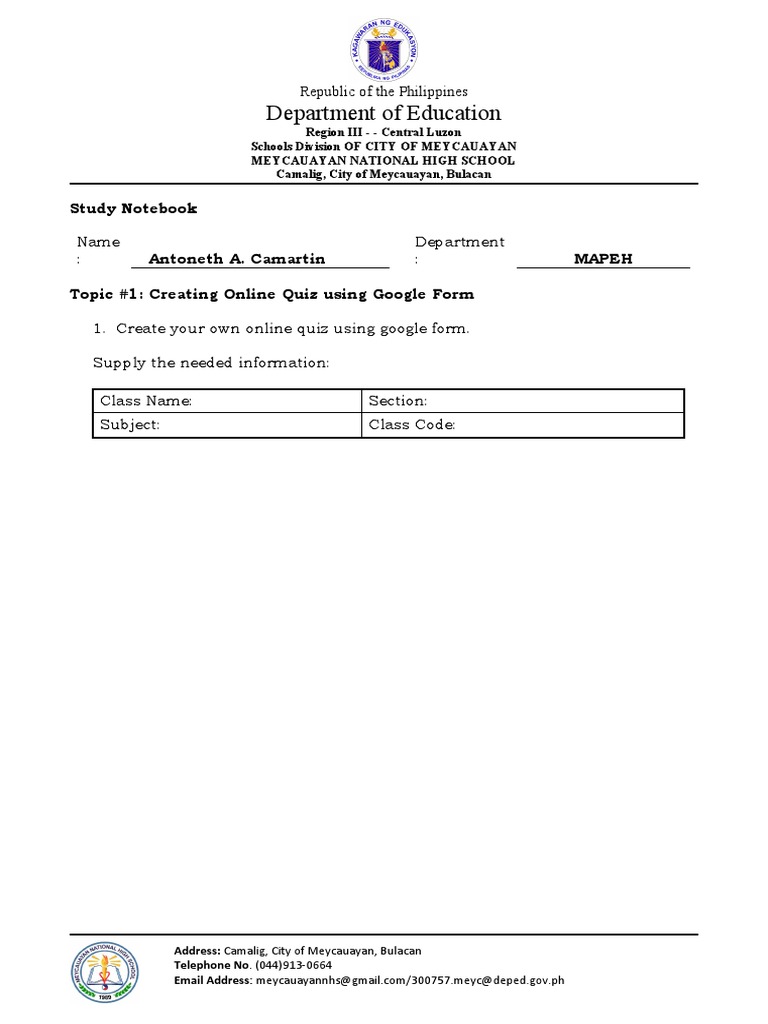 Online Quiz and Google Classroom Guide | PDF | World Wide Web ...