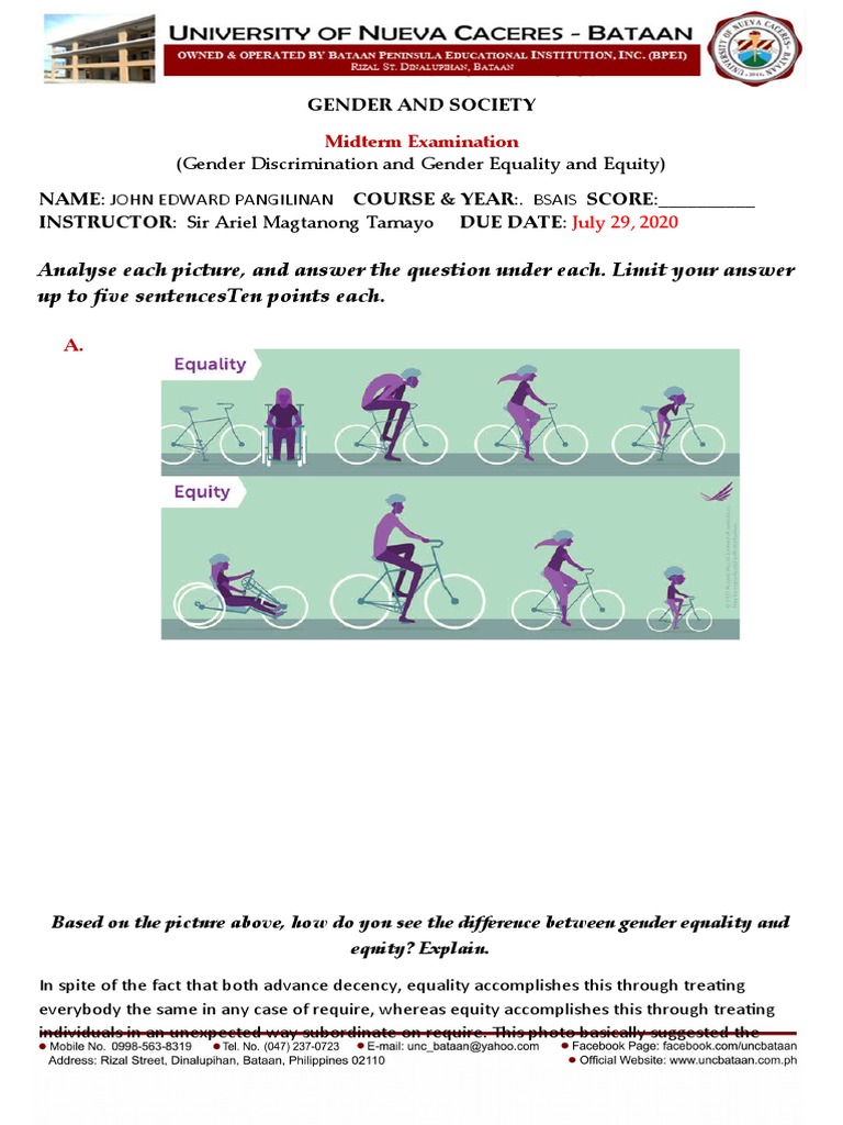 Analysing Gender Equality, Equity and Discrimination through Visual ...
