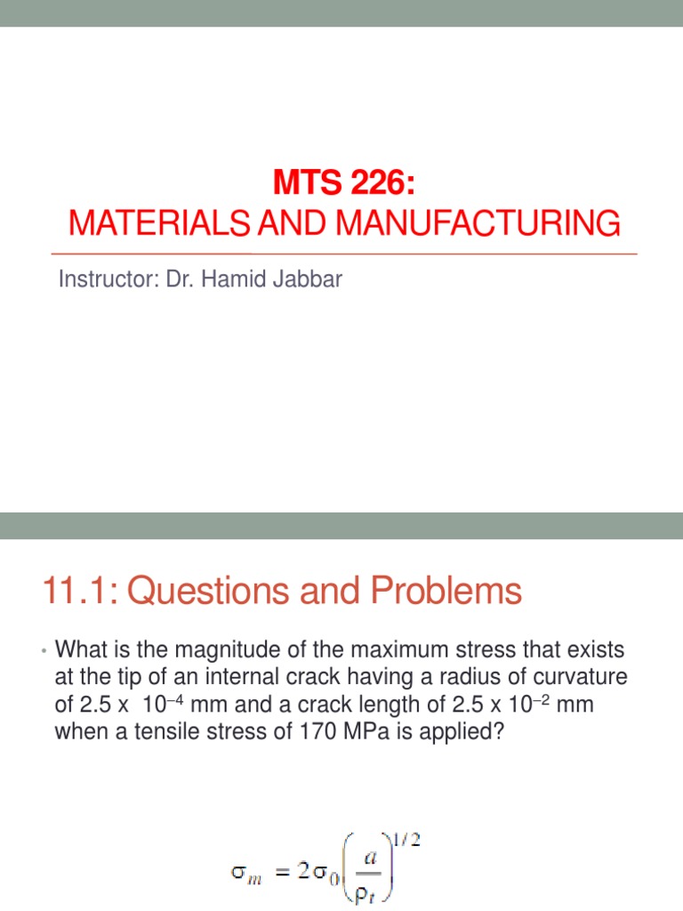Material Strength Calculations and Fatigue Analysis of Metals Under ...