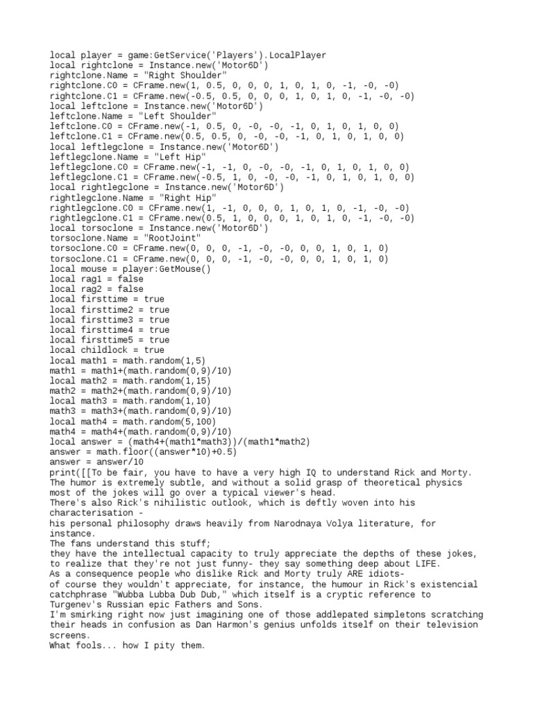 Configuring a Roblox Character Model with Motor6D Joints and ...